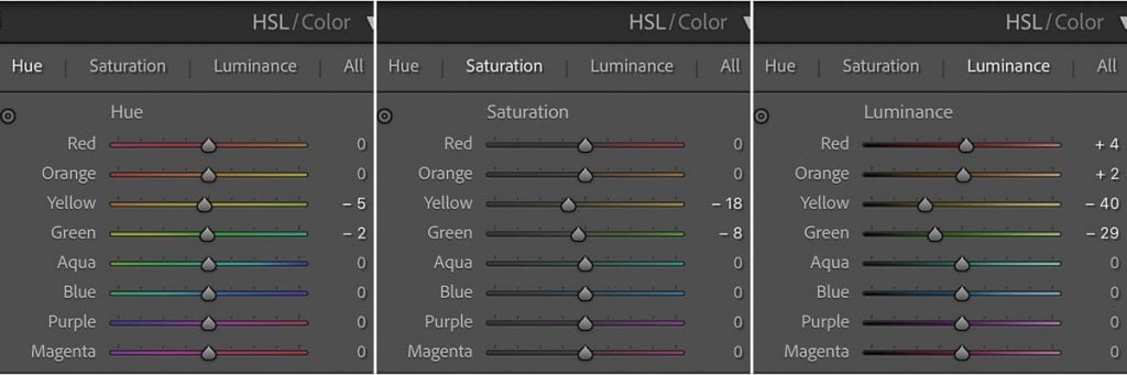 Complete guide to Lightroom HSL sliders for adjusting color