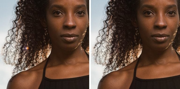 How to remove lens flare in Lightroom (including sunspots on photos)