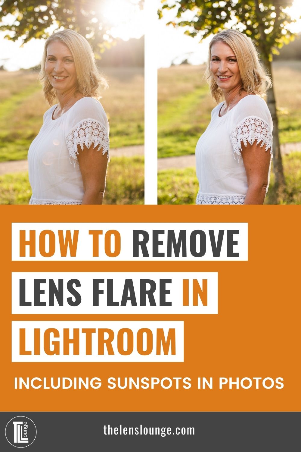 How to remove lens flare in Lightroom (including sunspots on photos)