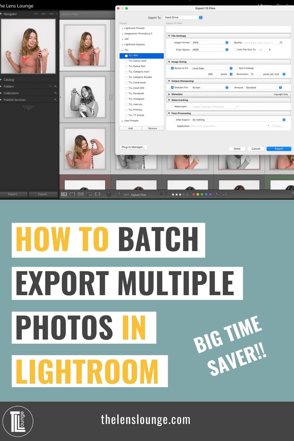 How to export multiple photos in Lightroom - huge time saver!